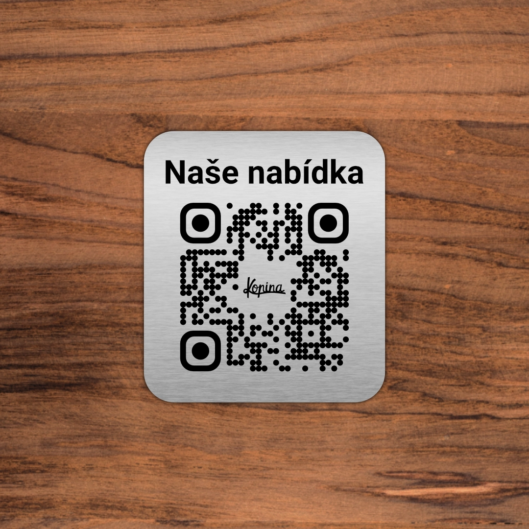 Cedulka s vlastním QR kódem a textem - Kopina